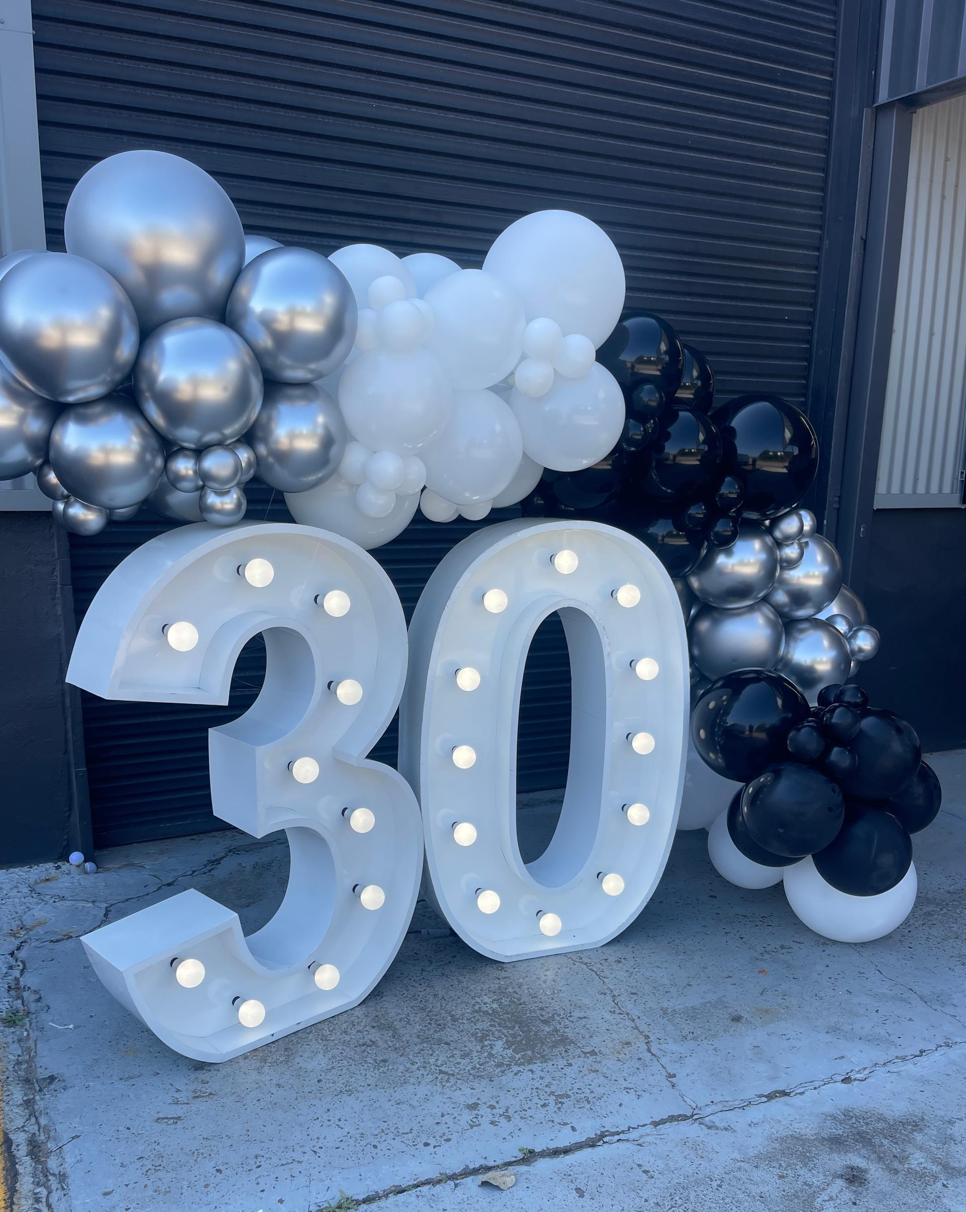 1.2m Giant Light Up Numbers - Party Hire Equipment Brisbane