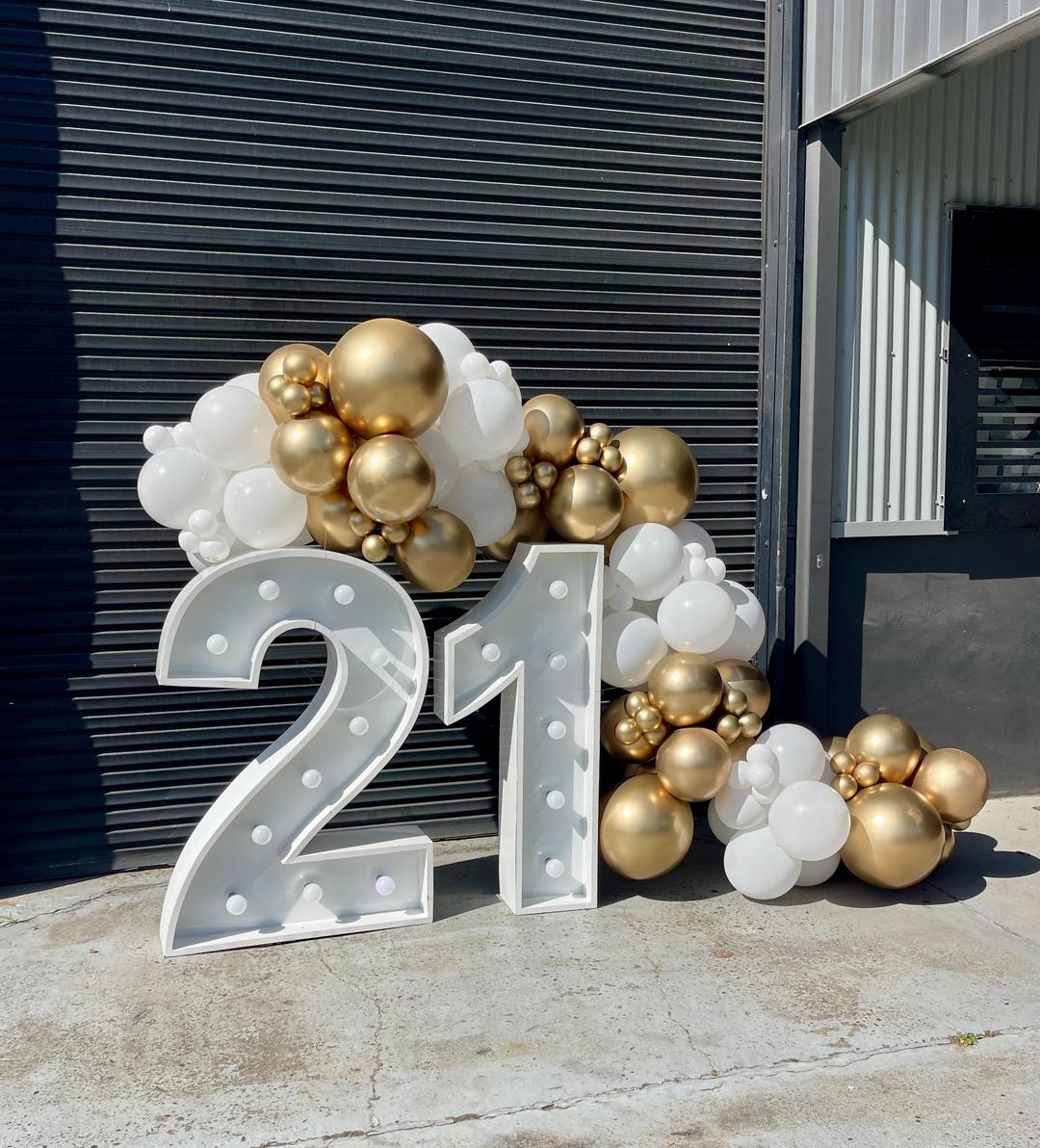 1.2m Giant Light Up Numbers - Party Hire Equipment Brisbane