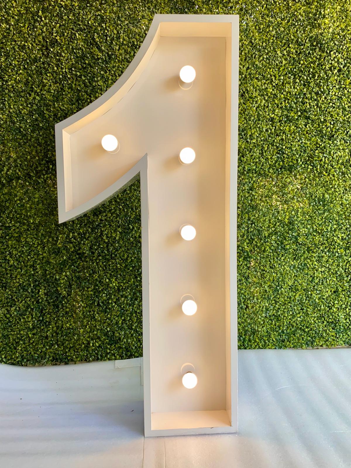 1.2m Giant Light Up Numbers - Party Hire Equipment Brisbane