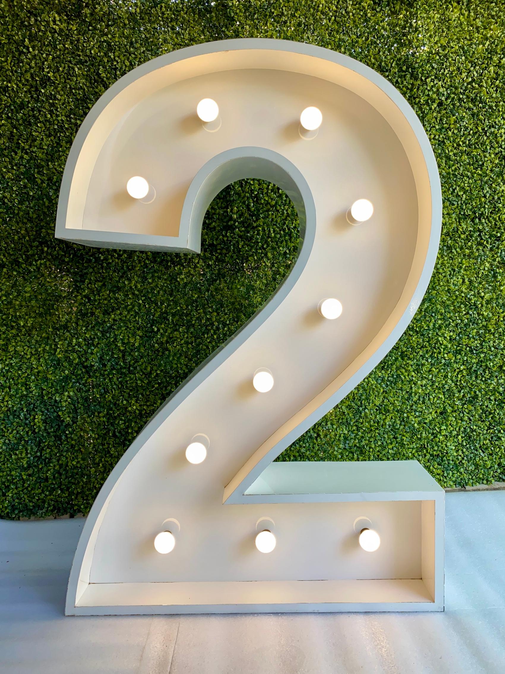 1.2m Giant Light Up Numbers - Party Hire Equipment Brisbane