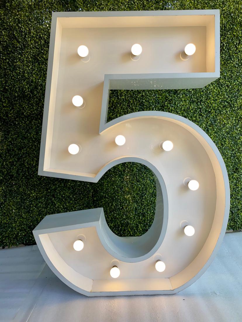 1.2m Giant Light Up Numbers - Party Hire Equipment Brisbane