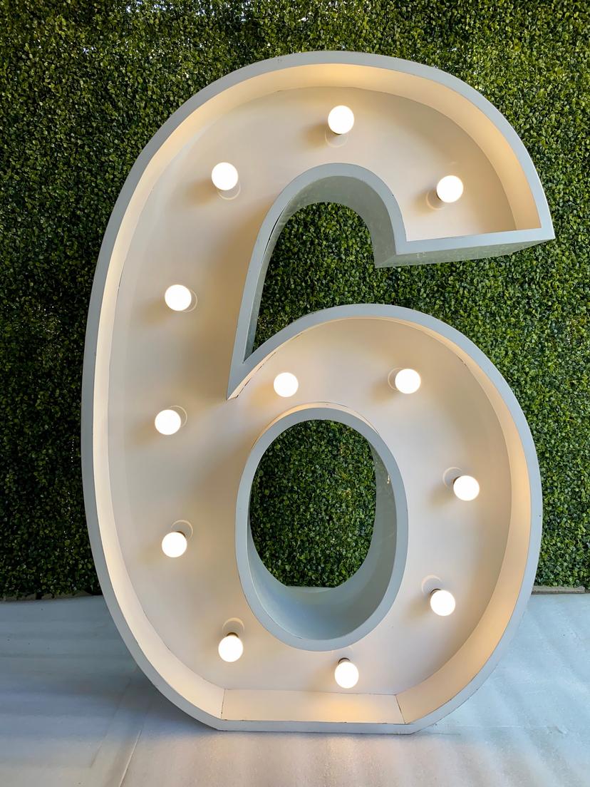 1.2m Giant Light Up Numbers - Party Hire Equipment Brisbane