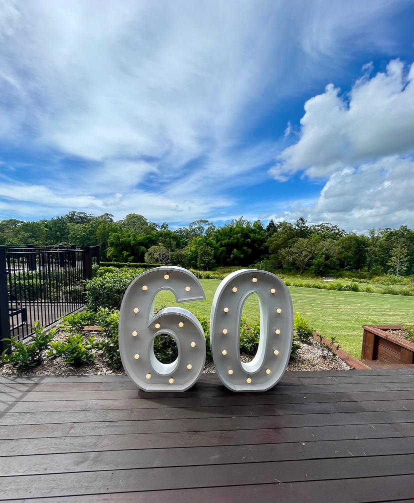 1.2m Giant Light Up Numbers - Party Hire Equipment Brisbane