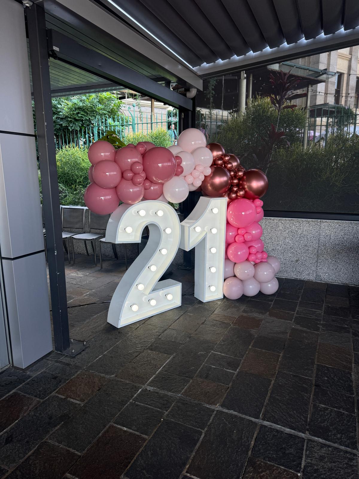 1.2m Giant Light Up Numbers - Party Hire Equipment Brisbane